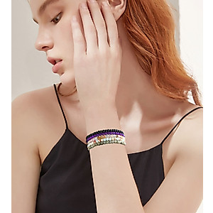 FIRAZIO 20Pcs 4mm Gemstone Beaded Bracelets for Women Mens Crystal Stone Bracelet Stretch Mini Round Beads Elastic Bracelets Jewelry Gifts