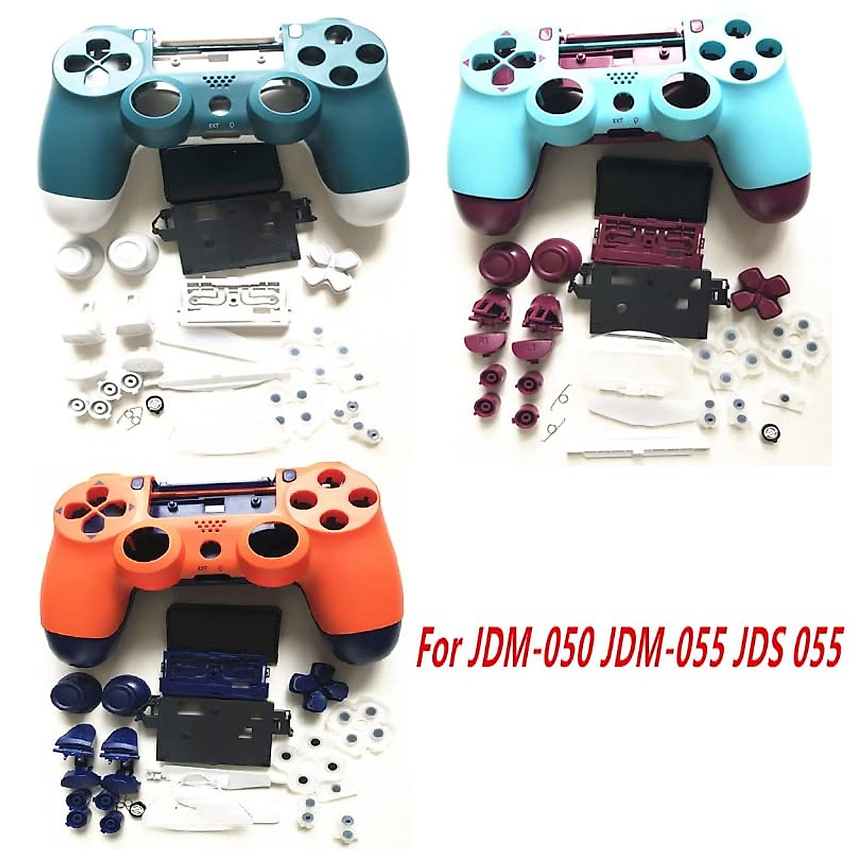 Replacement Full Housing Case Shell with Buttons Kit for Game Controller Replacement Set for PS4 Pro JDS 055 JDM-050 JDM-055 Repair Cover (Berry Blue)