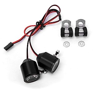 RC LED Light Kit, RC Spotlights 3W Headlight Front Light Searchlights Spare Part LED Light Headlights Replacement Accessory for RC Crawler Car Kids Toy Vehicle(Black)