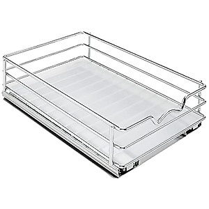 HOLD N' STORAGE Premium Pull-Out Spice Rack - 6.5"Wx10.5"D - Anti-Rust Chrome Finish - Heavy Duty with 5-Year Limited Warranty- Fits 2 Rows of Standard Spice Jars