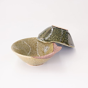 Mino Ware Tonsui Bowl Set, Ofuke Shigaraki, Beige, Hot Pots Bowl, Japanese Ceramic Bowl, 5.0" 2.4floz, Set of 4