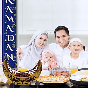 Crescent Moon Star Tray Ramadan Eid Mubarak Trays Platters,Pastry Tray Tableware Dessert Food Storage Container Display Holder for Party (A1)