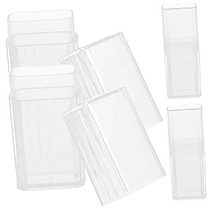 ADOCARN 4pcs Lid Organizer Swab Storage Plastic Apothecary Swabs Holder Ball Jar Bathroom Case Canisters Portable Clear Container Dispenser Cleaning with Toothpick Floss