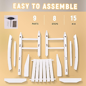 Hngilkoo Kids Wooden Indoor Rocking Chair for Toddlers Comfy Recliner Rocker for Baby Children Ages 3-6 Outdoor Lounge Chair Girls Playroom White