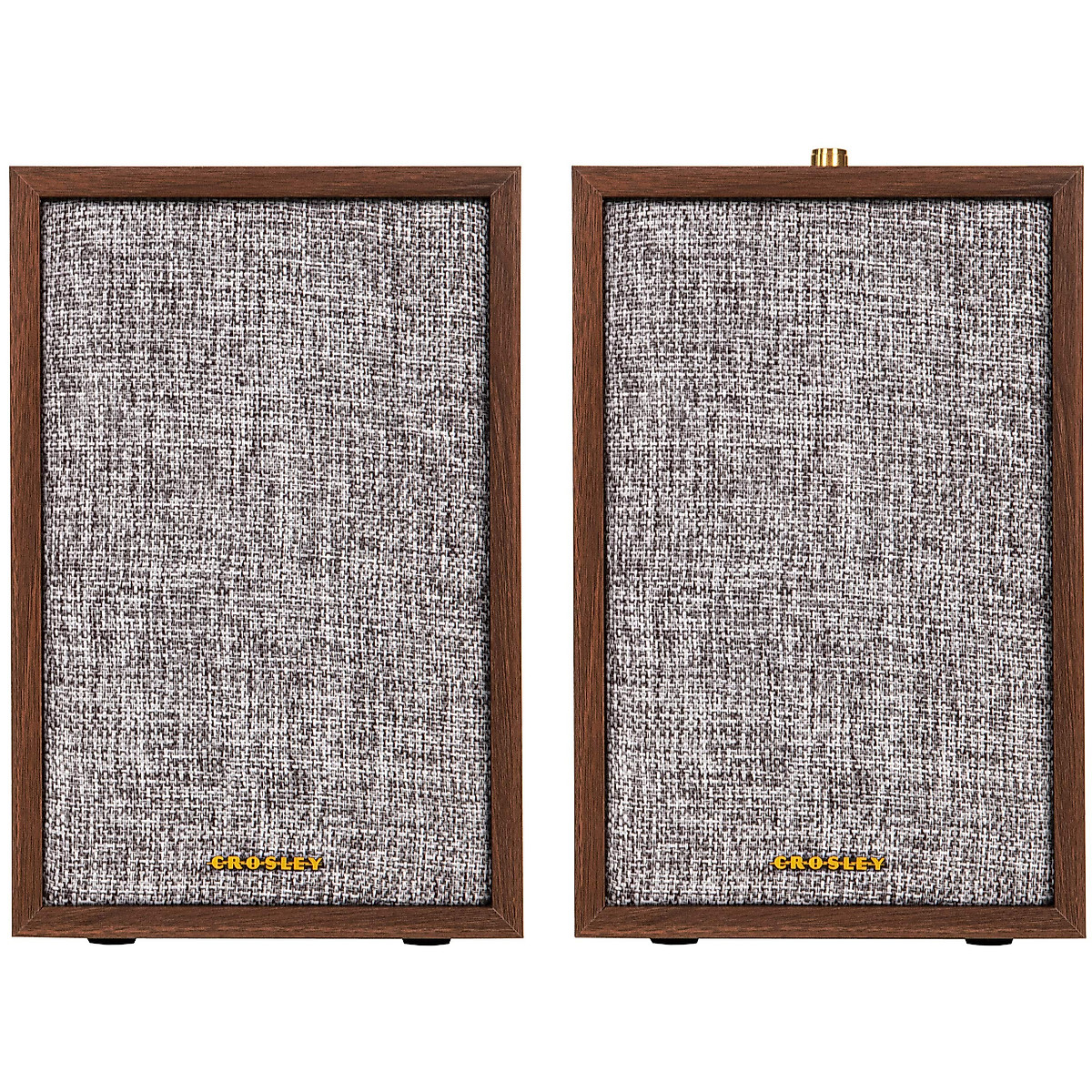 Crosley S200A-WA 4" Active Powered Bluetooth Stereo Speakers with Optical, USB, and Aux Connections, Walnut