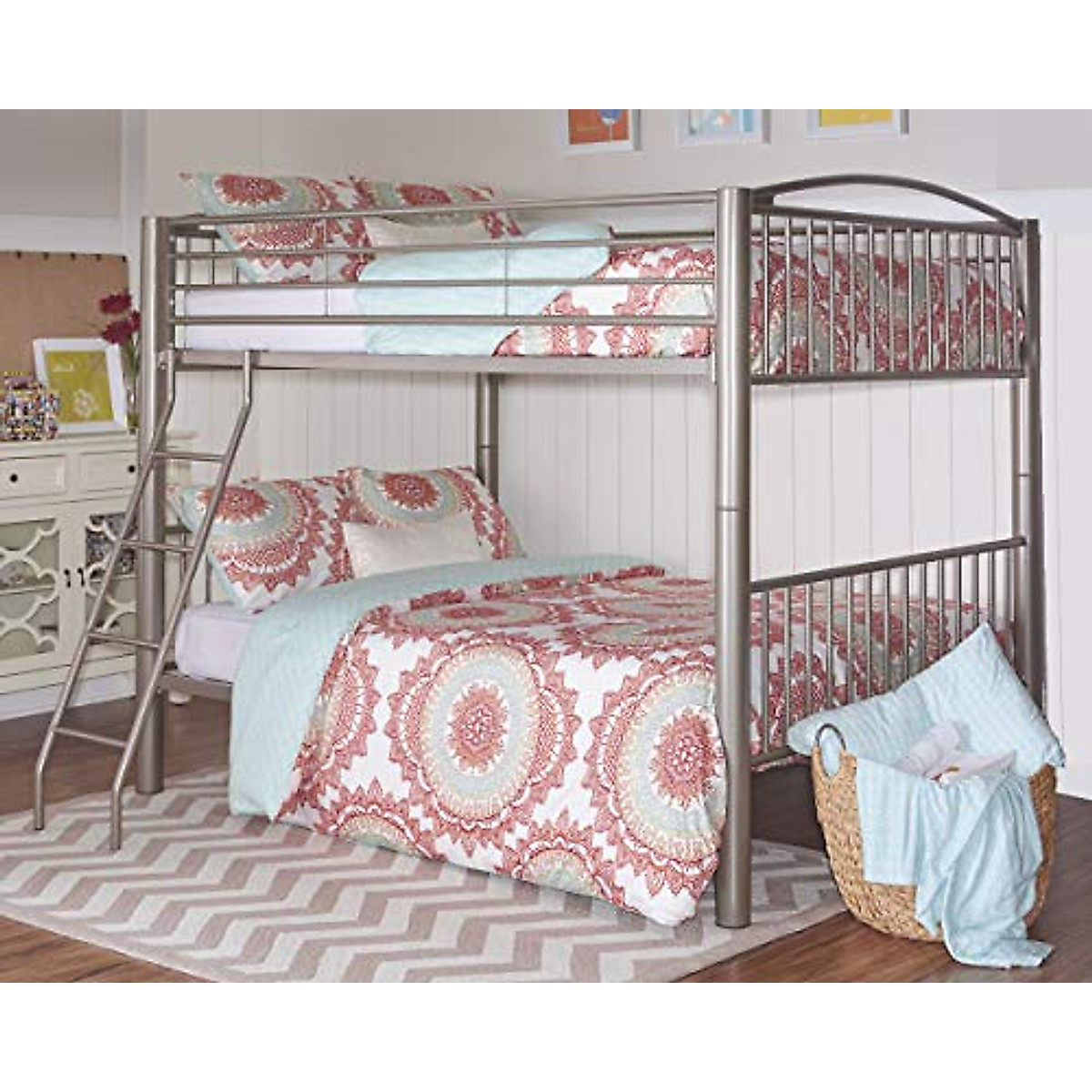 Powell Heavy Metal Bunk Bed, Full Over Full, Pewter