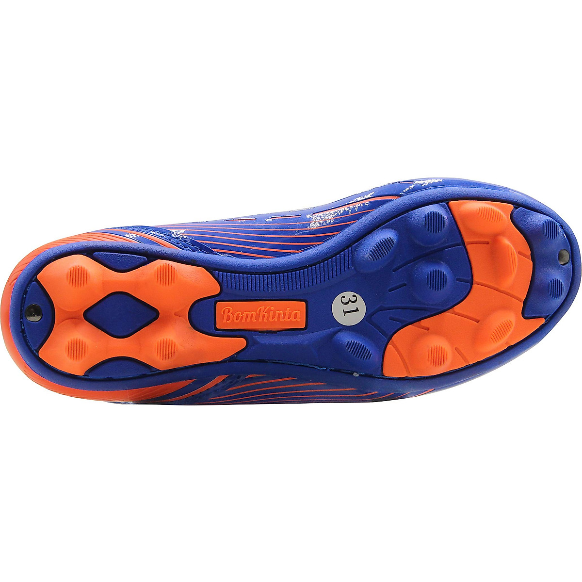 BomKinta Kid's FG Soccer Shoes Athletic Outdoor Soccer Cleats Blue Size 1 M US Little Kid