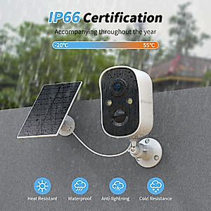 Techage Security Cameras Wireless Outdoor, Solar Cameras for Home Security Outside with AI Motion Detection, 1080P Color Night Vision, IP66 Weatherproof, 2-Way Talk, 2.4Ghz WiFi, Cloud/SD Storage