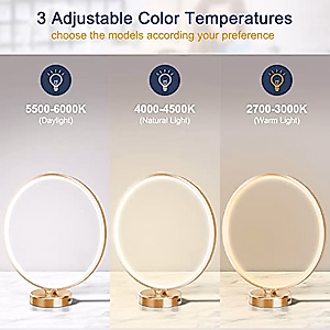 Doraubia Light Therapy Lamp,10000 Lux UV Free Sun Lamp with Touch & Remote Control, Desk Lamp with Stepless Brightness, Timer and 3 Color Temperatures (Gold)