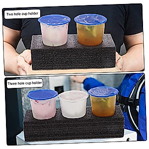 JEWEDECO Takeout Cup Holder 4 Pcs Cup Holder Drink Holder for Couch Black Coffee Cups Black Tray Drink Carrier Tray Beverage Carrier for Drink Carry Holder Coffee Carrier for Cup Holders