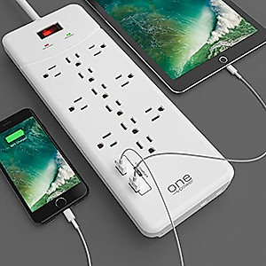 ONE Power PSS122 12 Outlet/2 USB Surge Protection Strip by ONE Power