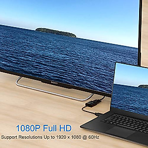 Moread HDMI to VGA, Gold-Plated HDMI to VGA Adapter (Male to Female) for Computer, Desktop, Laptop, PC, Monitor, Projector, HDTV, Chromebook, Raspberry Pi, Roku, Xbox and More - Black