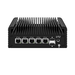 4K Firewall Micro Appliance, 5 Port i226-V 2.5G LAN Fanless Mini PC Intel N100, No DDR5 No NVMe, 2* HDMI, 4xUSB2.0, 1*DP, 1*Type-C, VPN Router PC, OPNsense, Ethernet AES-NI, ESXi Proxmox Host