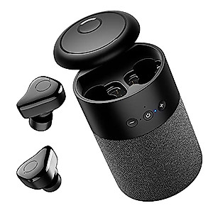 BJ Bluetooth Speaker with Earbuds 2 in 1, Portable Mini Speakers Bluetooth Wireless Headphones Combo, 360 Surround Stereo Sound Built-in Mic, 12 Hrs Long Battery Life for Home Party, Outdoor Travel