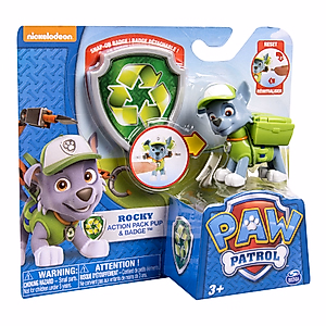Paw Patrol Action Pack Pup & Badge, Rocky