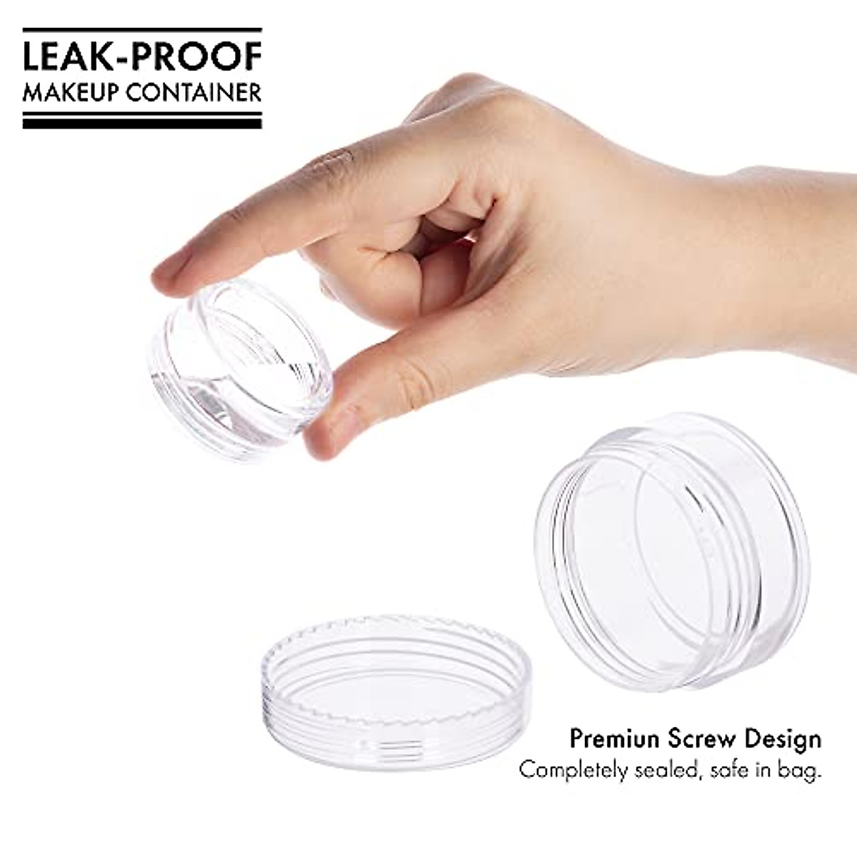 40Pcs 10 Gram Plastic Cosmetic Containers with Lids for Lotion, Creams, Toners, Lip Balms, Makeup Samples Jars BPA free (10g-40pcs, clear)