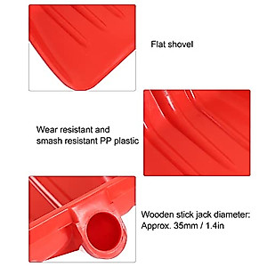 Emoshayoga Plastic Garden Shovel, Snow Shovel PP Red for Agriculture for Street Sweeper for Fallen Leaves(41 X 37cm / 16.1 X 14.6in)