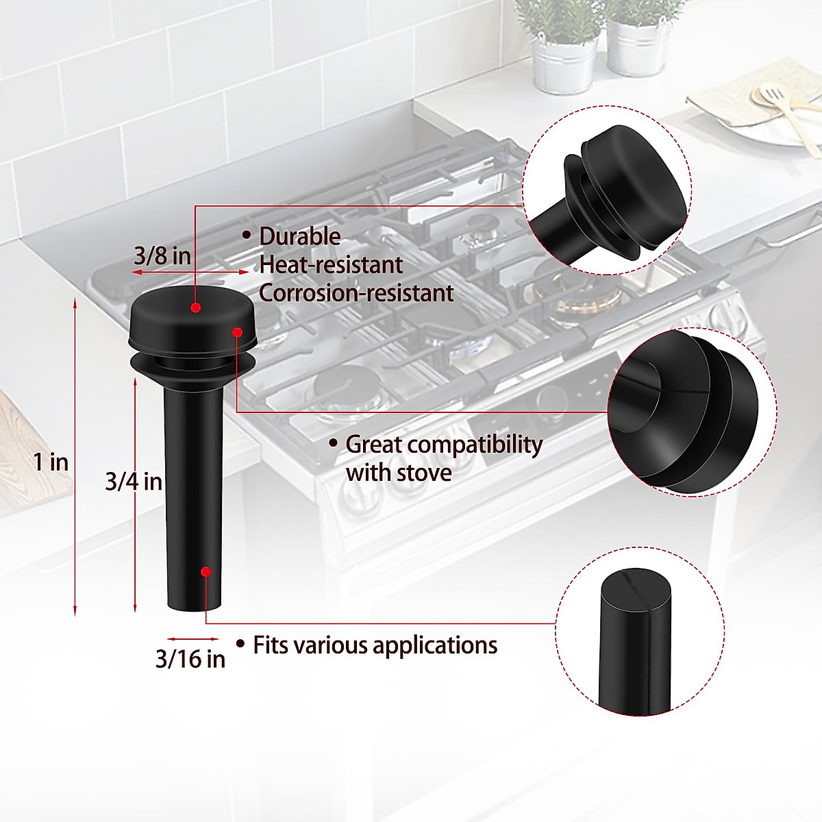 WB02X24790 Grate Rubber Feet for GE Stove Parts Rubber Grate Bumpers, Cafe Stove Top Grate Foot for GE Gas Range Parts Burner Grate Pad Replacement GE Gas Cooktop Parts Grate protectors 4Pcs