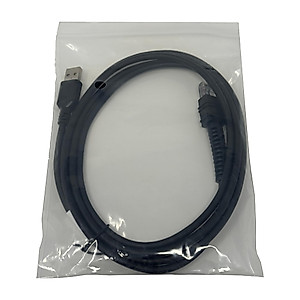 Breckline Shielded USB Cable for Zebra Symbol DS3608 DS3678 DS8108 DS8178 LI3608 LI3678 DS3600-KD Handheld Barcode Scanners, USB-A Connector, CBA-U46-S07ZAR