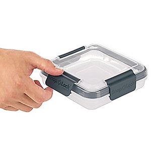 SnapLock by Progressive Sandwich To-Go Container - Gray, Easy-To-Open, Leak-Proof Silicone Seal, Snap-Off Lid, Stackable, BPA FREE