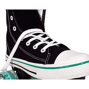 Lenexa MVP Roller Skates for Girls and Boys - Kid’s Unisex Quad Roller Skates with High Top Shoe Style for Indoor/Outdoor (Black/Teal, J13)