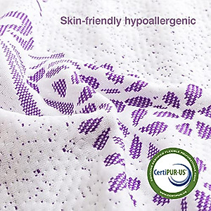 Hcore 8 Inch Twin Memory Foam Mattress,Cooling Lavender  Mattress in a Box,Medium-Firm Mattress Made in USA,Pressure Relief & Temperature Regulation,Fiberglass-Free,CertiPUR-US Certified