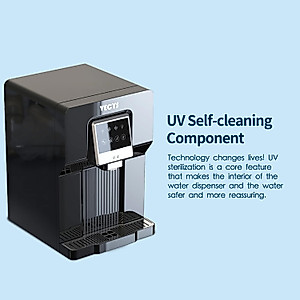 VECYS Countertop Cold Water Cooler with Ice Supply, 18LB Daily Ice Production and Bottleless Direct line Water Cooler for RV and Home Use