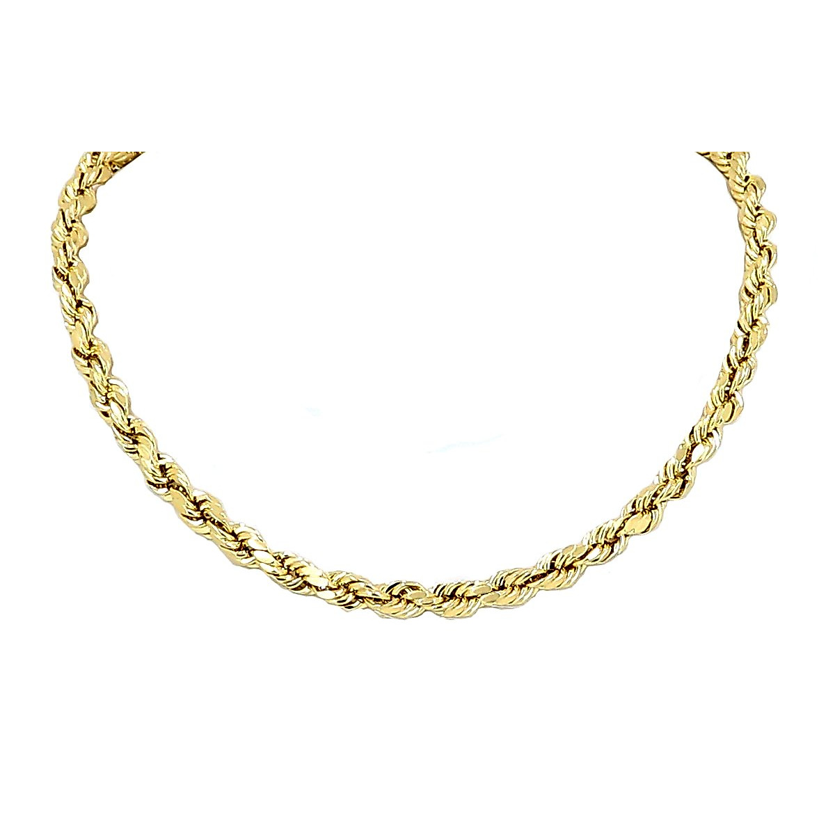 Yellow Gold Diamond Cut Rope Chain Real Solid 14k 18" to 26", 4.0mm (20)