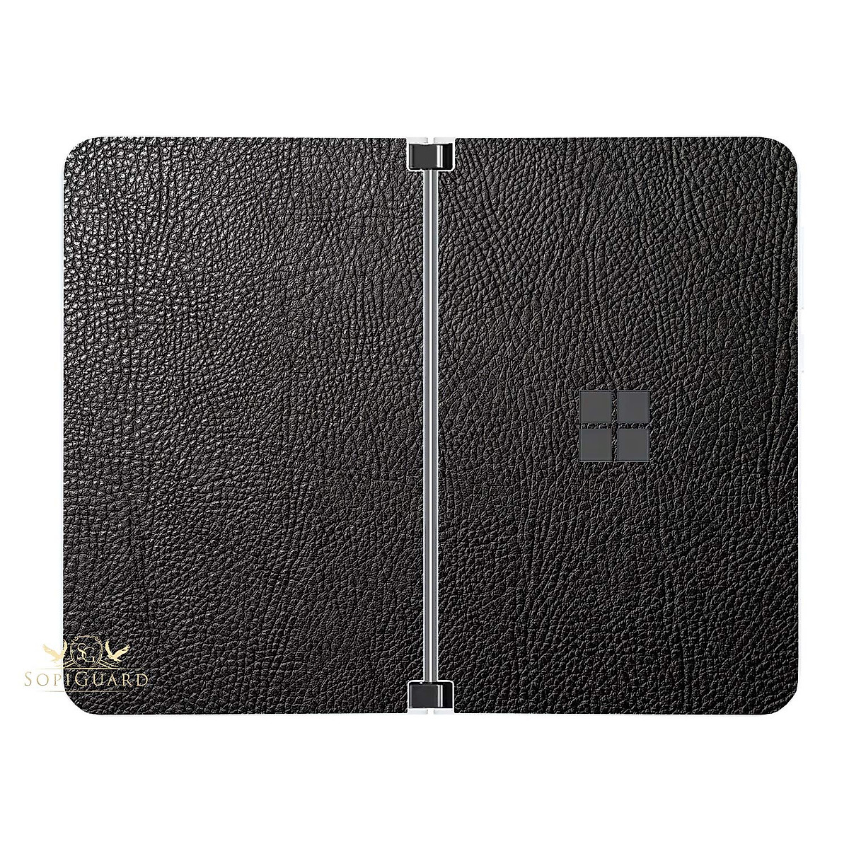 SopiGuard Sticker for Surface Duo Phone Edge-to-Edge Precision Vinyl Skin Wrap (Leather Textured)