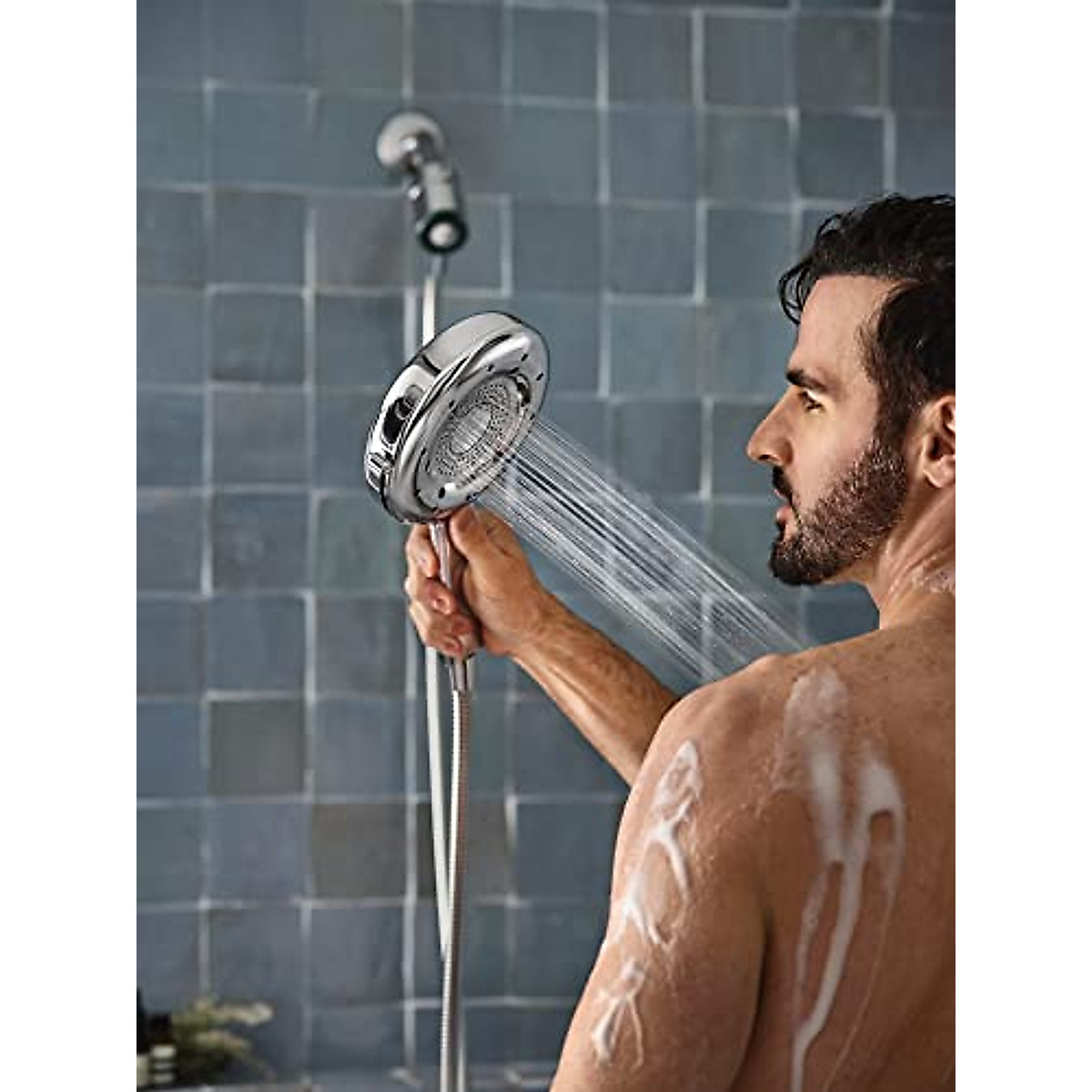 Moen N400H0CH Quattro Handheld Four Unique Shower Experiences and Magnetix Dock, Chrome