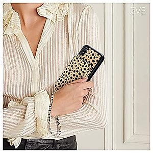 iPhone XR Crossbody Case, iPhone XR Wallet Case, ZVEdeng Zipper Wallet Card Holder Case Crossbody Chain Wrist Strap for Women Leather Purse Shockproof Case for iPhone XR 6.1'' Cheetah Print Skin