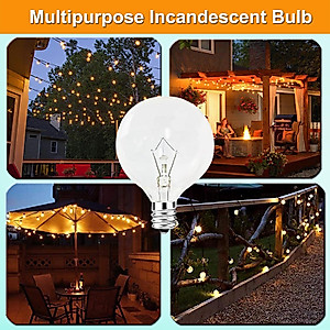 Wax Warmer Bulbs 25 Watt,G50 Light Bulbs for Full Size Scentsy Warmers,120V E12 Base G16.5 Globe Clear Light Bulbs for Candle Wax Warmer,Dimmable,Long Lifespan,Warm White,6 Pack