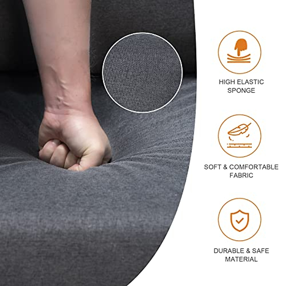 Loveseat Sofa Couches for Living Room 59", Modern Linen Fabric Couch, Small Sofas with 2 Pillow, 2-Seat Upholstered Love Seats for Living Room, Bedroom, Apartment, Small Spaces, Dark Gray