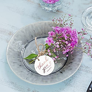 jijAcraft 100Psc Thank You Gift Tags with String,Thank You Tags,Rose Gold Foil Round Tags,Personalized Favor Tags,White Paper Tags for Wedding,Birthday,Baby Shower,Thank You Very Much Gift Tags