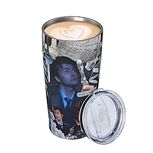 OAEWRE David Actors Tennant Stainless Steel Mug Insulated Tumbler Coffee Mugs with Lids and Straw Double Wall Vacuum Cup 20oz