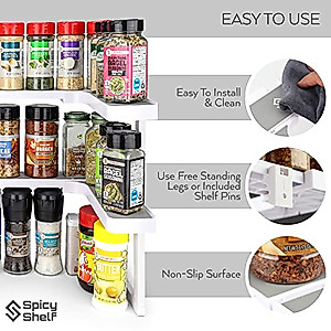 Spicy Shelf Deluxe - Expandable Spice Rack and Stackable Cabinet & Pantry Organizer (1 Set of 2 shelves) - As seen on TV(Spicy Shelf Deluxe)