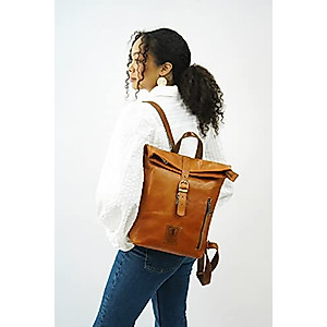 BERLINER BAGS Vintage Leather Backpack Seattle, Women’s Rucksack for Work, School, Cycling - Brown