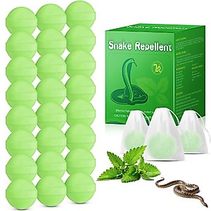 24PACK Snake Repellent for Yard, Powerful Snake Away Repellent Balls for Indoor Outdoors Camping Pet Safe, Repel to Snakes Rats, Natural Plant Formula Pest Insect Control