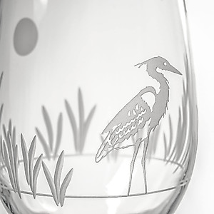 Rolf Glass Heron White Wine Glass 12 ounce - Stemmed Wine Glass Set of 4 Lead-Free Glass - Diamond Wheel Etched Wine Glasses – Proudly Made in the USA