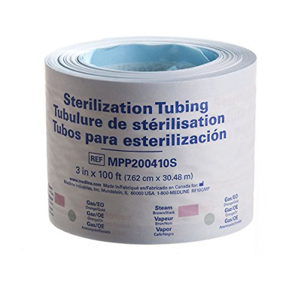 Medline MPP200410SZ Instrument Sterilization Tubing/Roll, 3" x 100'