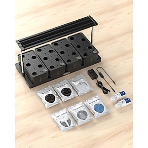 iDOO 20 Pods Indoor Herb Garden Hyrdroponics Growing System with LED Grow Light and 4 Removable Water Tank, Free Timing Setting, 27" Adjustable Height