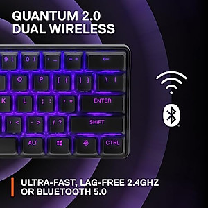 SteelSeries Apex Pro Mini Wireless HyperMagnetic Gaming Keyboard – Compact 60% Form Factor - Adjustable Actuation - RGB – PBT Keycaps- Bluetooth – 2.4GHz - USB-C