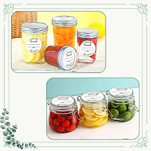 500Pcs Watercolor Green Plants Canning Stickers Round Food Labels 2 Inch - Write on Date Contents Canning Jar Lids Labels with Lines for Mason Jars Homemade Jam and Jelly
