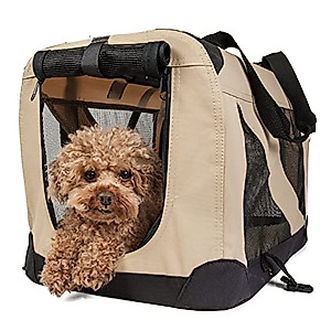 Pet Life Vista-View 360 Degree Zippered and Collapsible Soft Folding Dog Crate - Folding Travel Dog Kennel with Zippered Entrances Along The Pet Crate