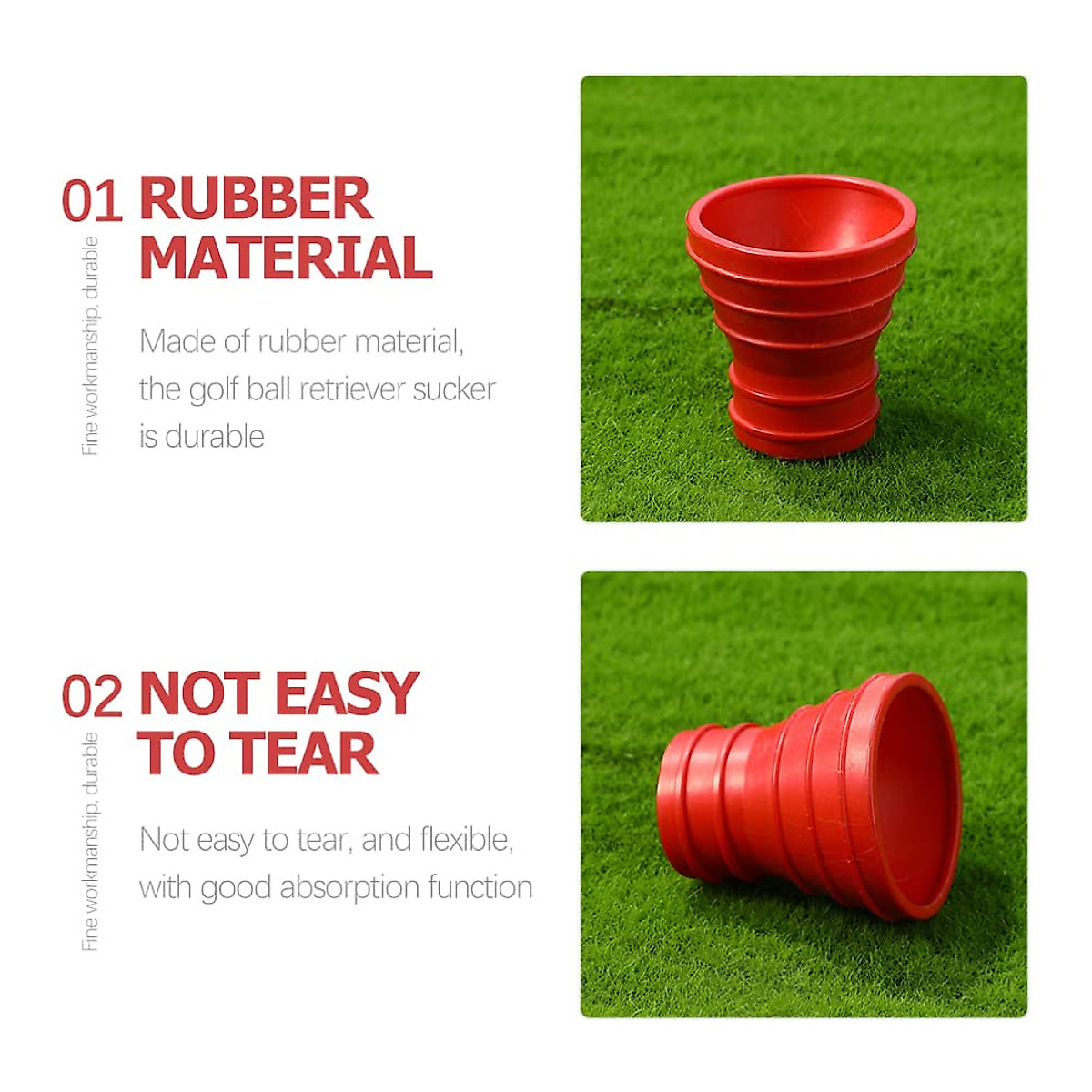 ARTIBETTER 2pcs Golf Mini Pick Golf Pickup Tool Putter Pick up Golf Retriever Tool Putter Grip Tool Parts Golf Balls Grabber Golf Screws Tool Part Golf Picker Rubber Golf Stuff Replaceable