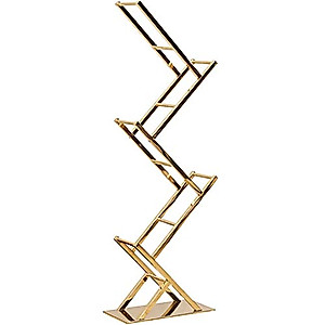 Newspaper Baskets Magazine Rack Shelf Floor Metal Stainless Steel Newspaper Rack Information Rack Furniture Practical Convenient (Color : Gold, Size : 4421133.5cm)