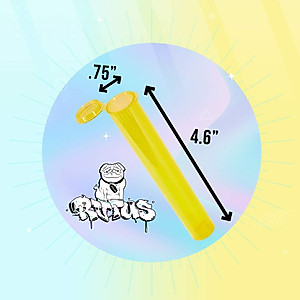 RVTUS Tube - 109 MM, 50 Pack, Squeeze Top, Child Proof and Air-Tight Lid, Eco-Friendly BPA-Free Plastic Container (Yellow)