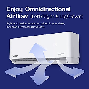 Pioneer® Diamante Ultra 12,000 BTU 23 SEER Energy-Star Wi-Fi Ductless Mini-Split Inverter++ Air Conditioner Heat Pump Full Set with 16 Ft. Kit