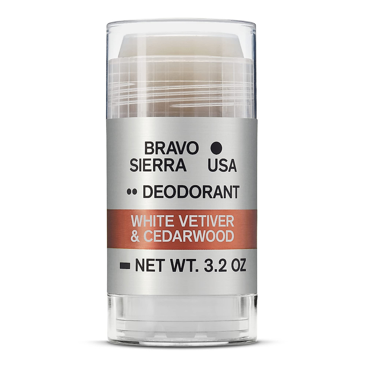 Aluminum-Free Deodorant for Men by Bravo Sierra, 1-Pack-Contains Natural Ingredients–Long Lasting All-Day Odor and Sweat Protection-White Vetiver & Cedarwood, 3.2 oz-Paraben-Free, Vegan & Cruelty-Free