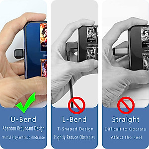 GELRHONR Micro USB Cable U Shape,180 Degree Angle USB 5 Pin Nylon Braided Fast Data Sync Charging Cord USB A to USB B Fast Charger Wire for Most Micro USB Devices - Black 4.9Ft/1.5M